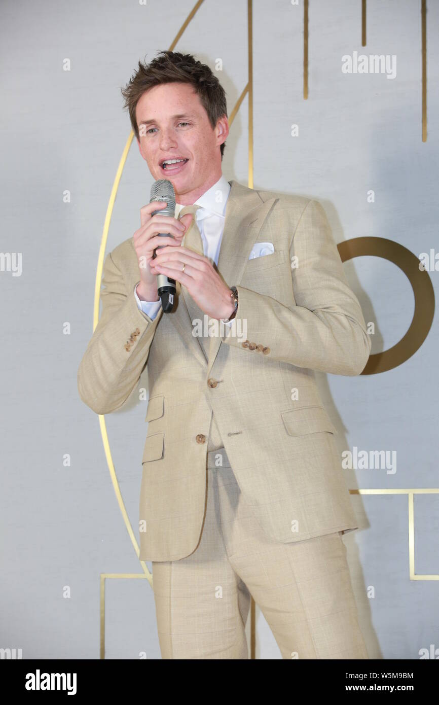 English actor Eddie Redmayne attends a brand event for Omega in ...