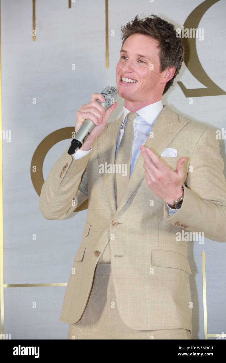 English actor Eddie Redmayne attends a brand event for Omega in ...