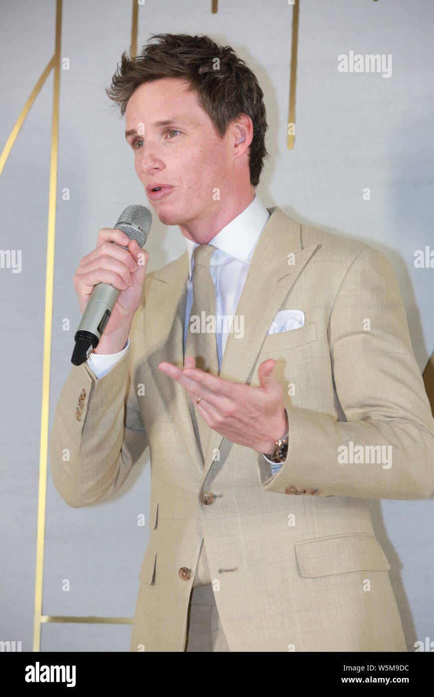 English actor Eddie Redmayne attends a brand event for Omega in ...