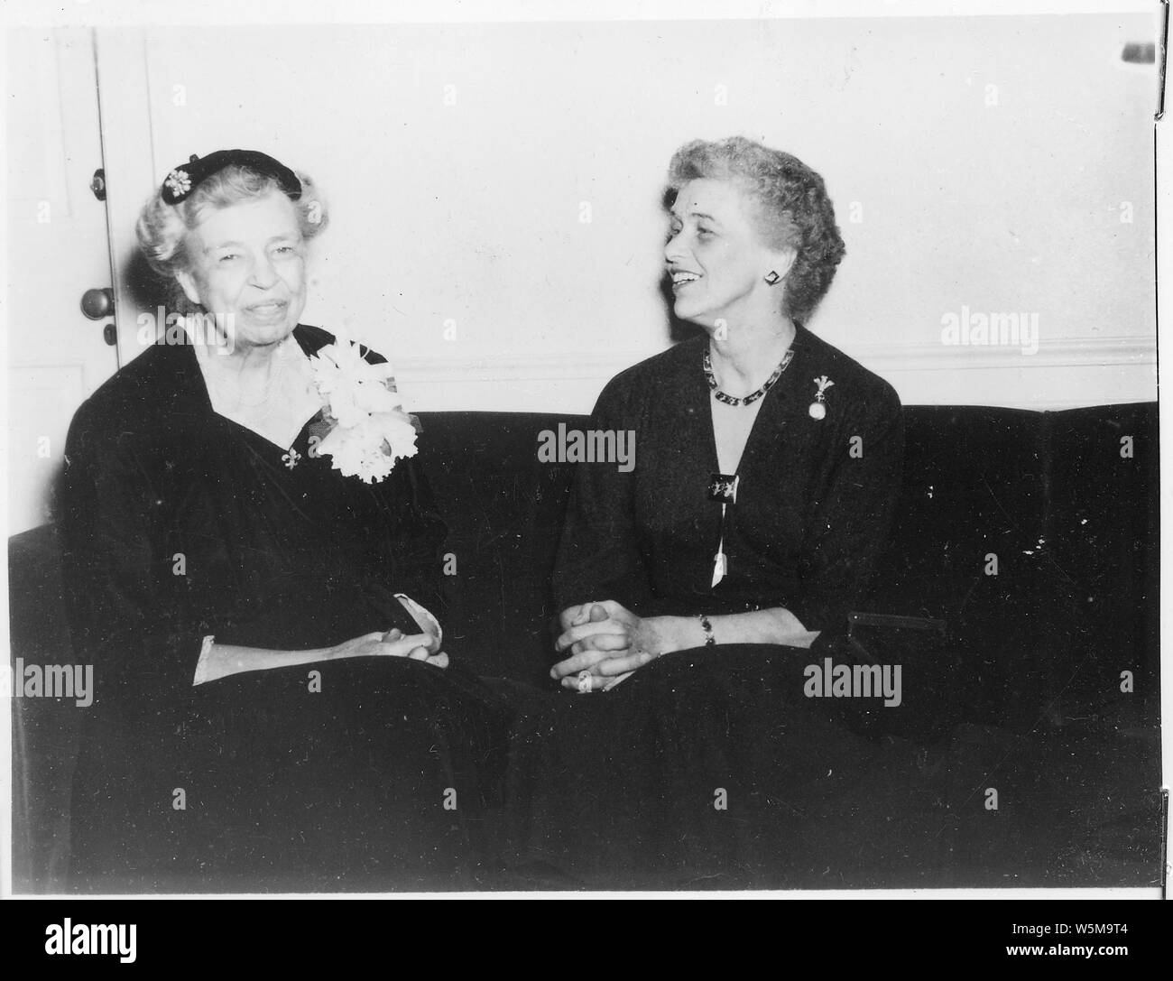 Eleanor Roosevelt and Anna Roosevelt at Syracuse University in Syracuse ...