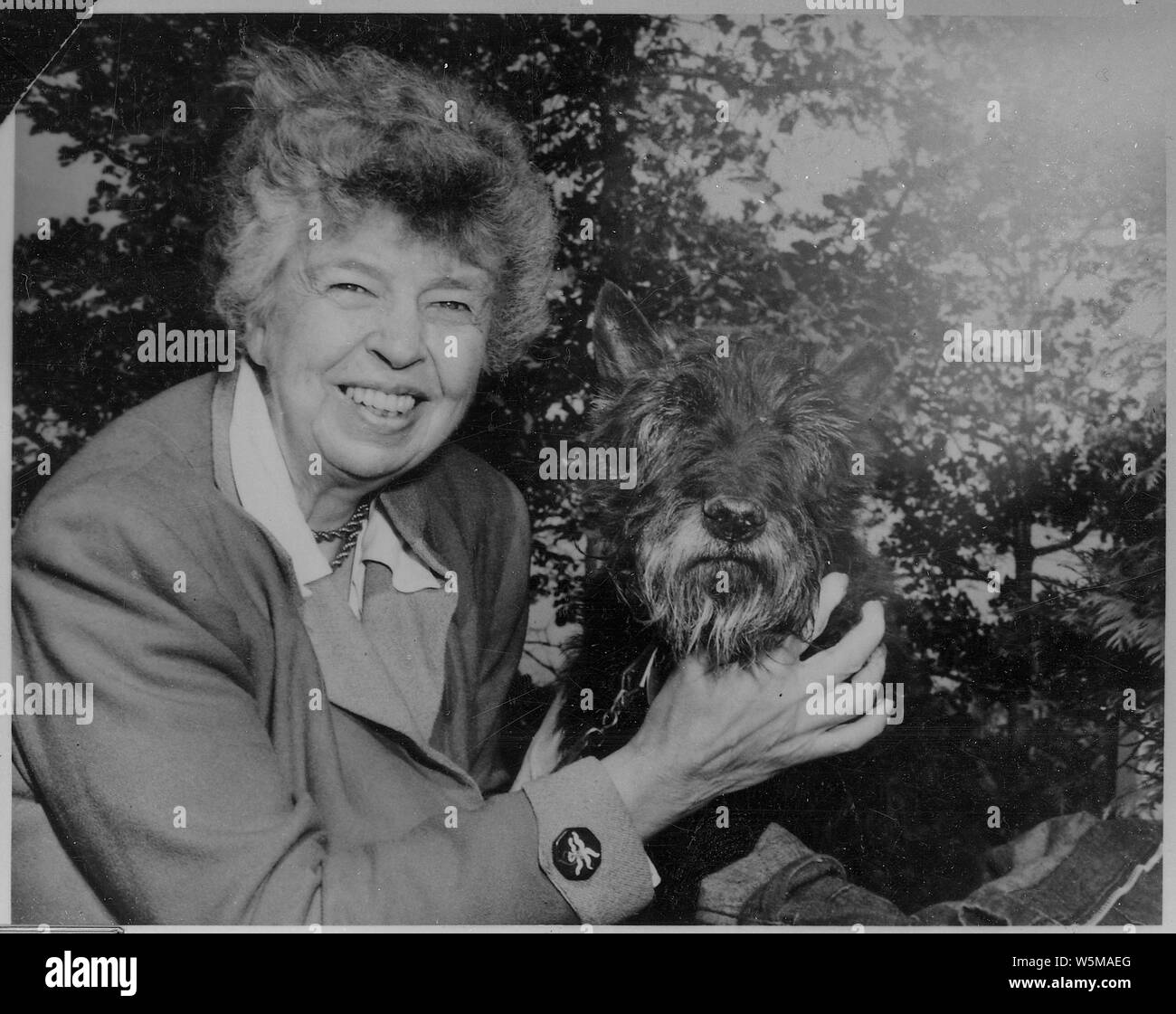 Eleanor Roosevelt and Fala at Val,Kill in Hyde Park, New York Stock ...