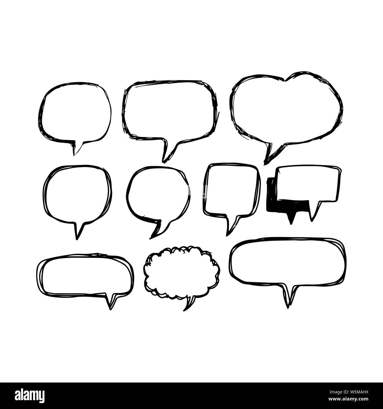 Speech Bubble icon hand drawn Stock Vector Image & Art - Alamy