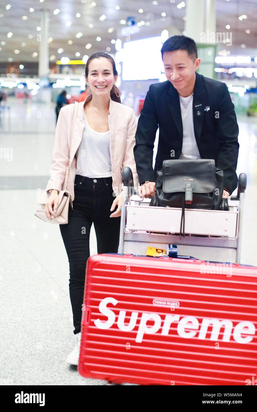 Chinese actor Han Geng, right, and his American actress girlfriend ...