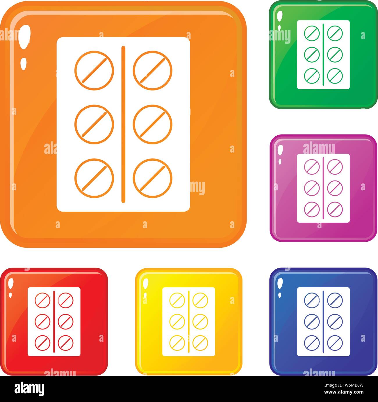 Pills icons set vector color Stock Vector Image & Art - Alamy