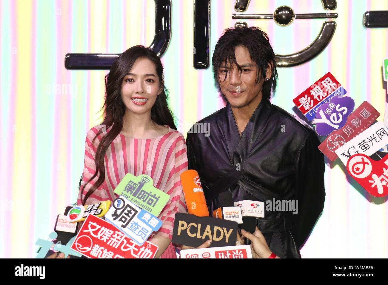 Taiwanese actress Bea Hayden Guo and fiance Hong Kong actor Jacky Heung Cho attend the opening ...