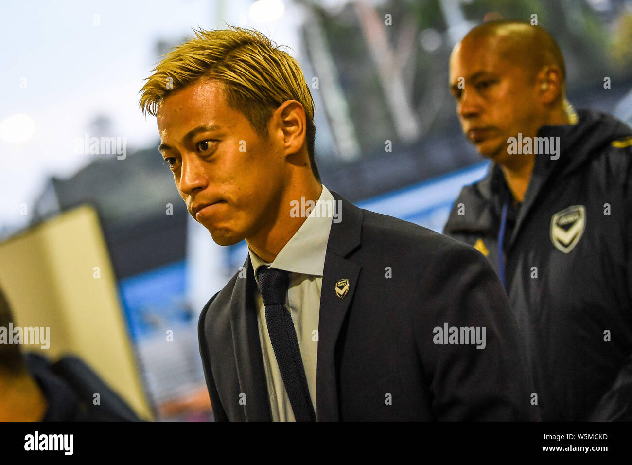 Keisuke Honda of Australia's Melbourne Victory FC arrives at the ...