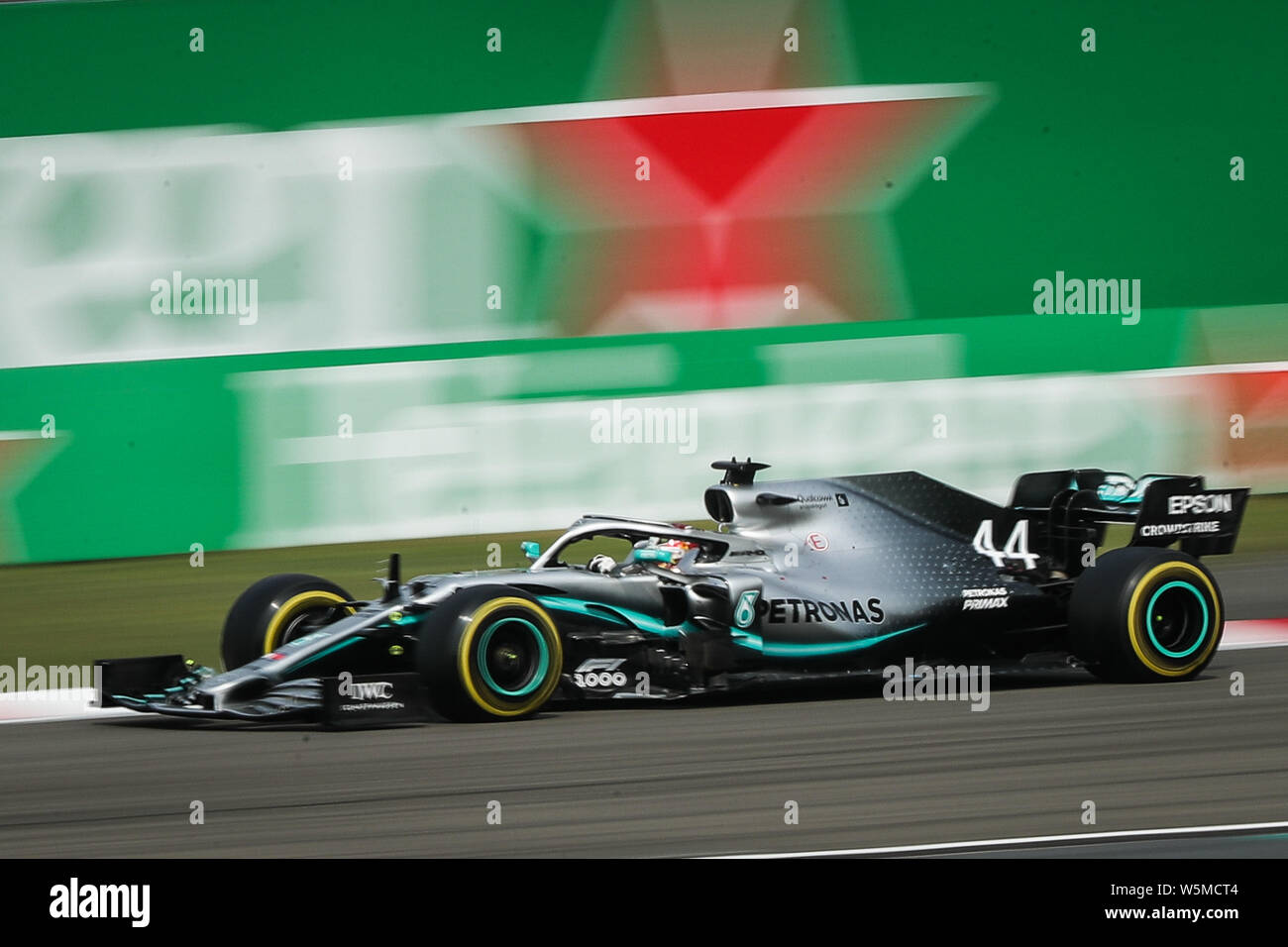 Lewis Hamilton of Mercedes competes during the qualifying session of ...