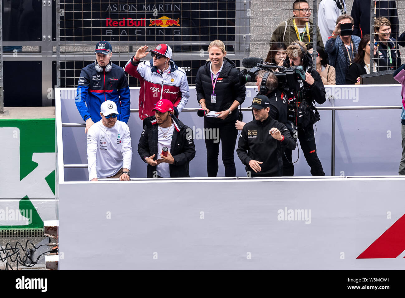 Formula One drivers attend the drivers parade before the start of the ...