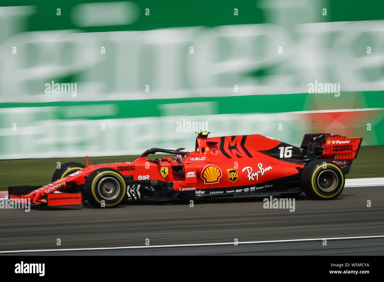 Charles Leclerc of Ferrari competes during the qualifying session of ...