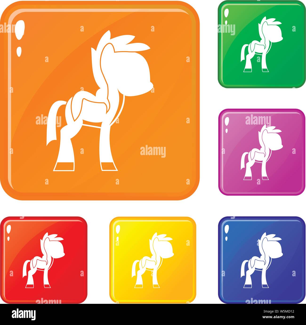Little pony icons set vector color Stock Vector Image & Art - Alamy