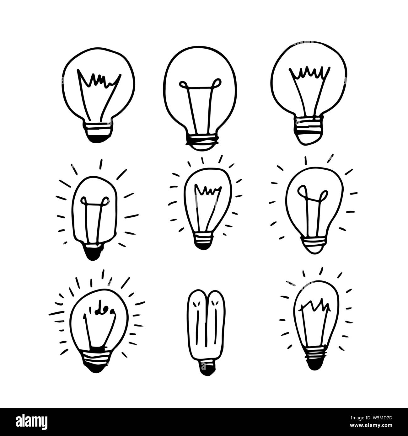 Hand drawn light bulb icon Stock Vector Image & Art - Alamy