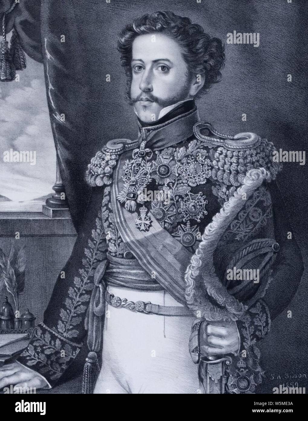 D Pedro I - litografia (cropped Stock Photo - Alamy