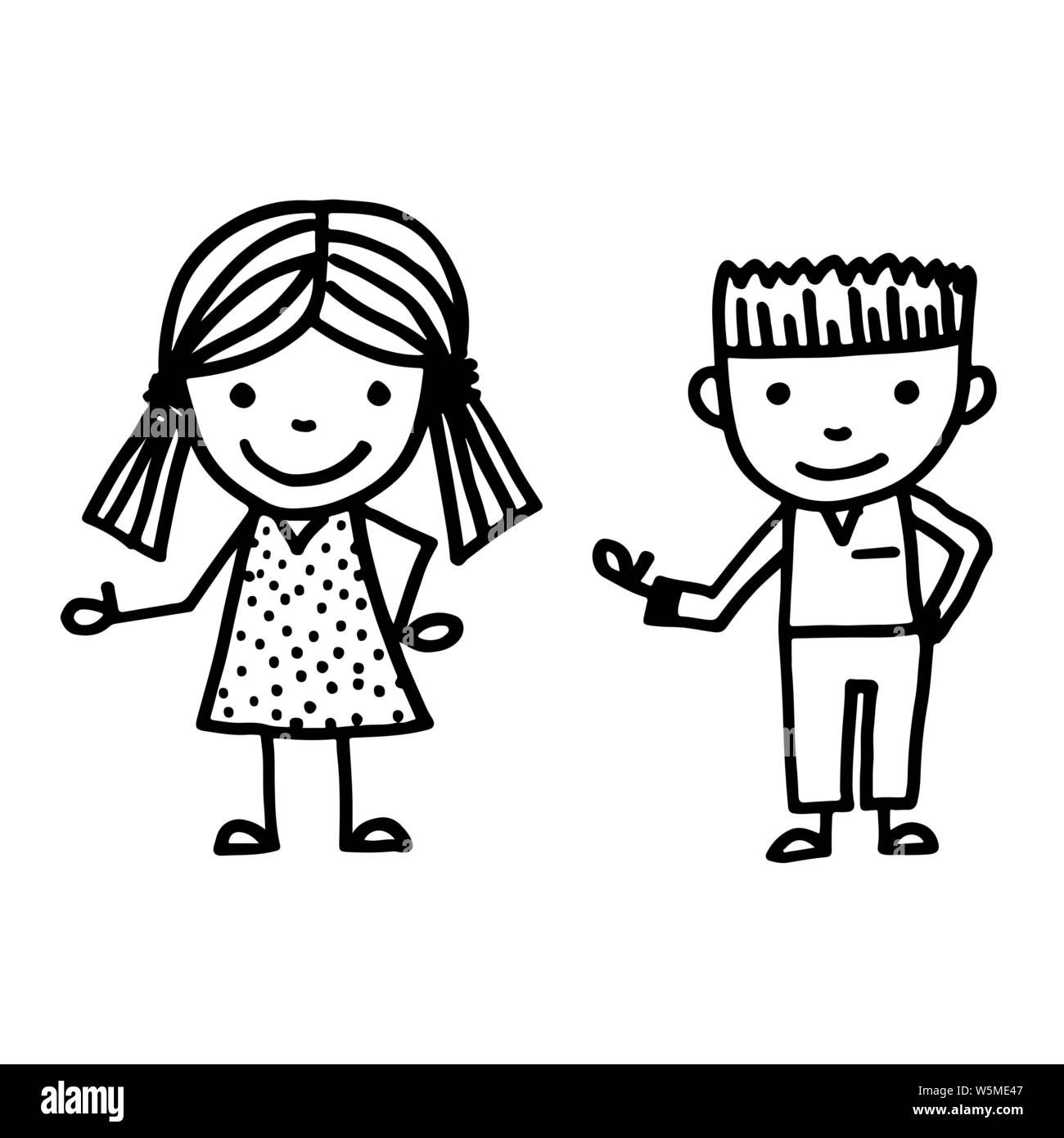 hand drawn kid cartoon Stock Vector Image & Art - Alamy
