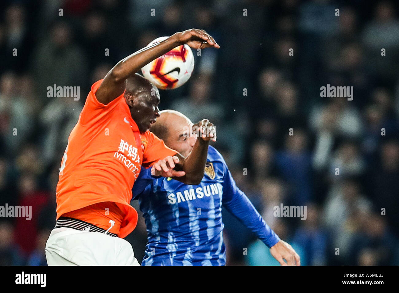 Cameroonian football player Stephane Mbia Etoundi of Wuhan Zall F.C ...