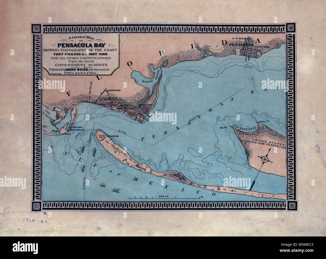 Civil War Maps 0010 A correct map of Pensacola Bay showing topography ...