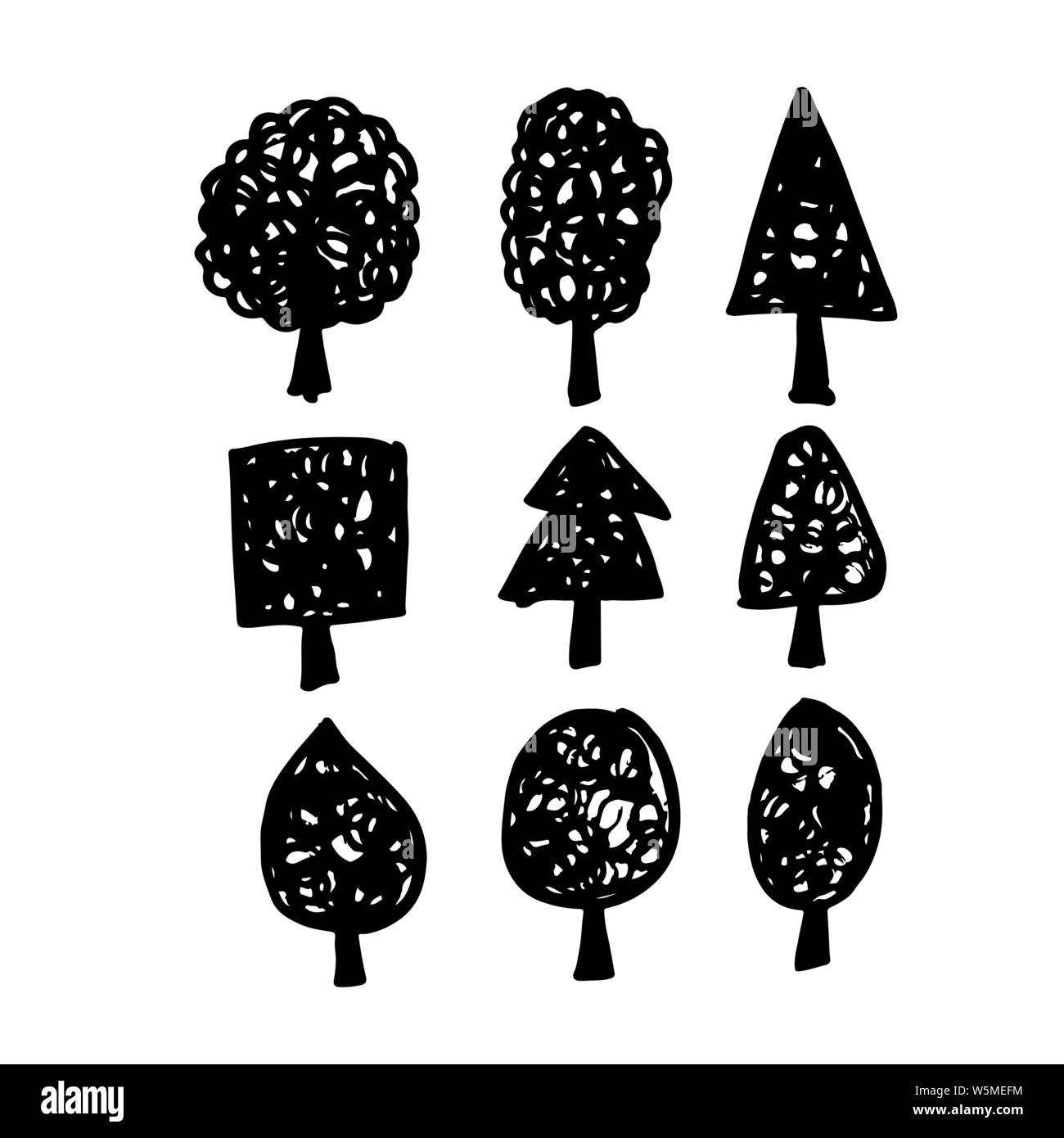 Hand drawn tree icon Stock Vector Image & Art - Alamy