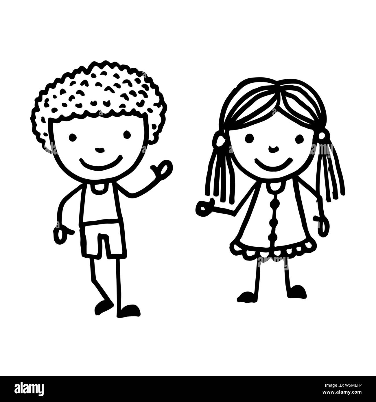hand drawn kid cartoon Stock Vector Image & Art - Alamy