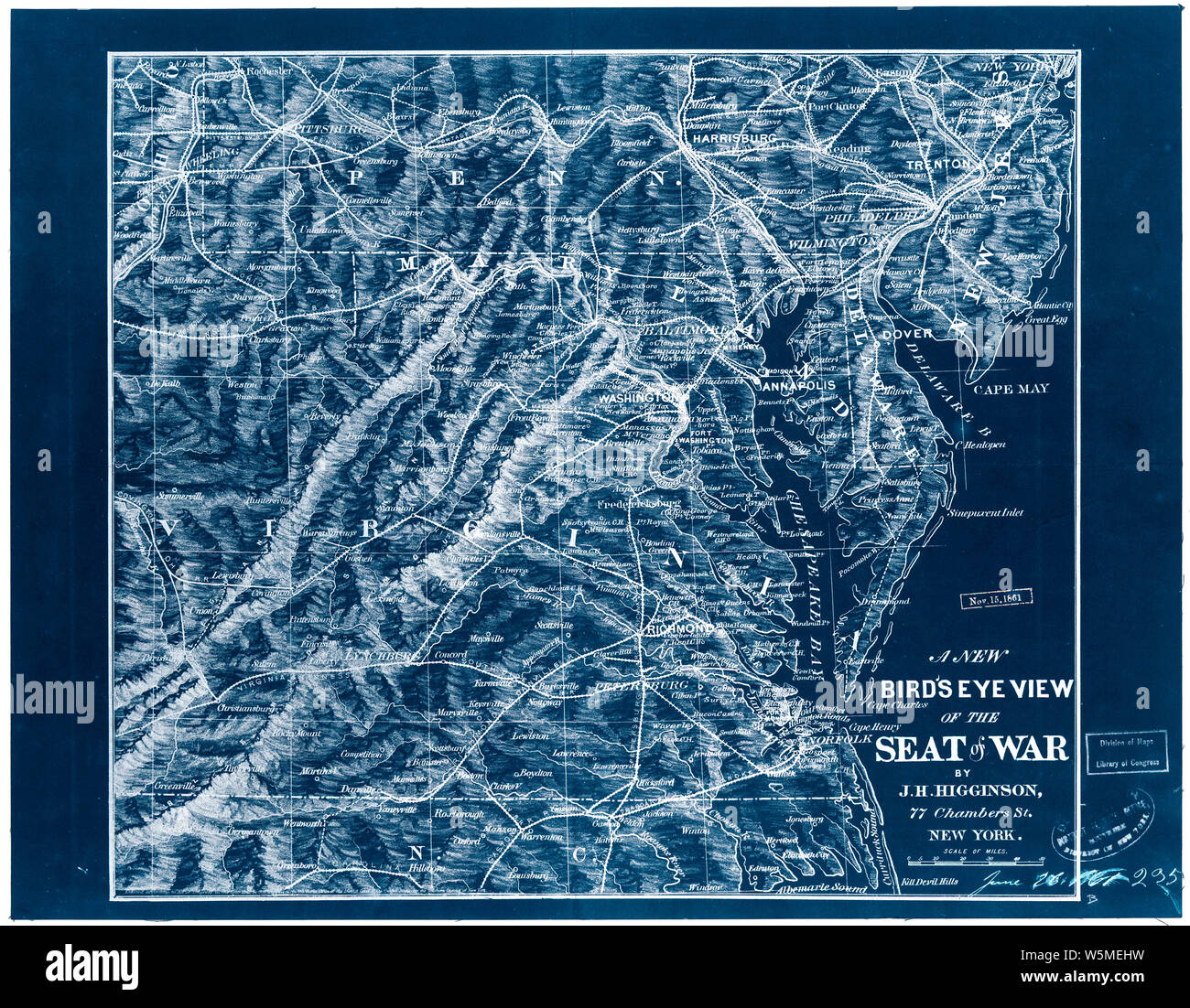 Civil War Maps 0014 A new bird's eye view of the seat of war Inverted ...