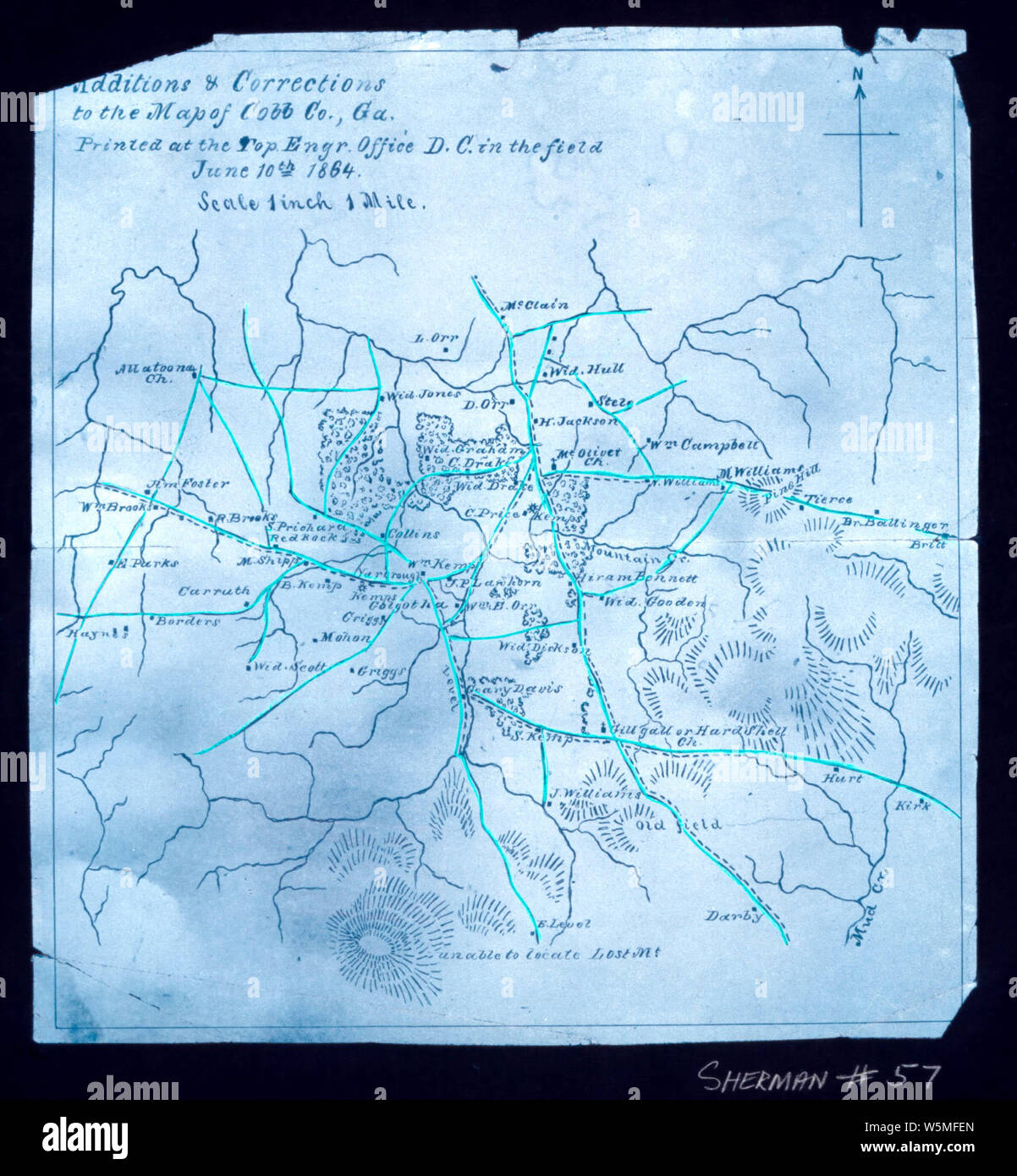 Civil War Maps 0025 Additions corrections to the map of Cobb Co Ga 02 ...