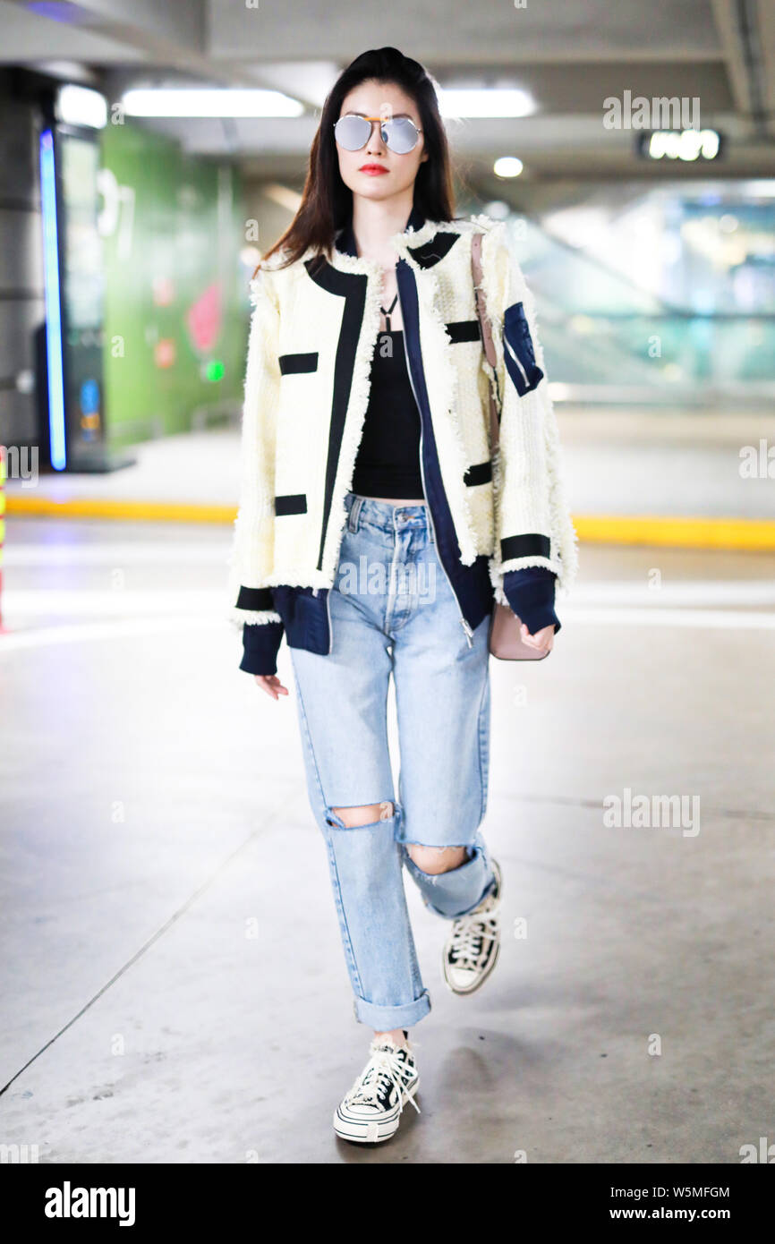 Chinese supermodel He Sui arrives at an airport in Shanghai, China, 22 ...