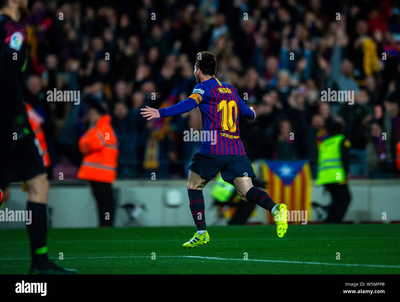 Barcelonas lionel messi celebrates scoring hi-res stock photography and ...