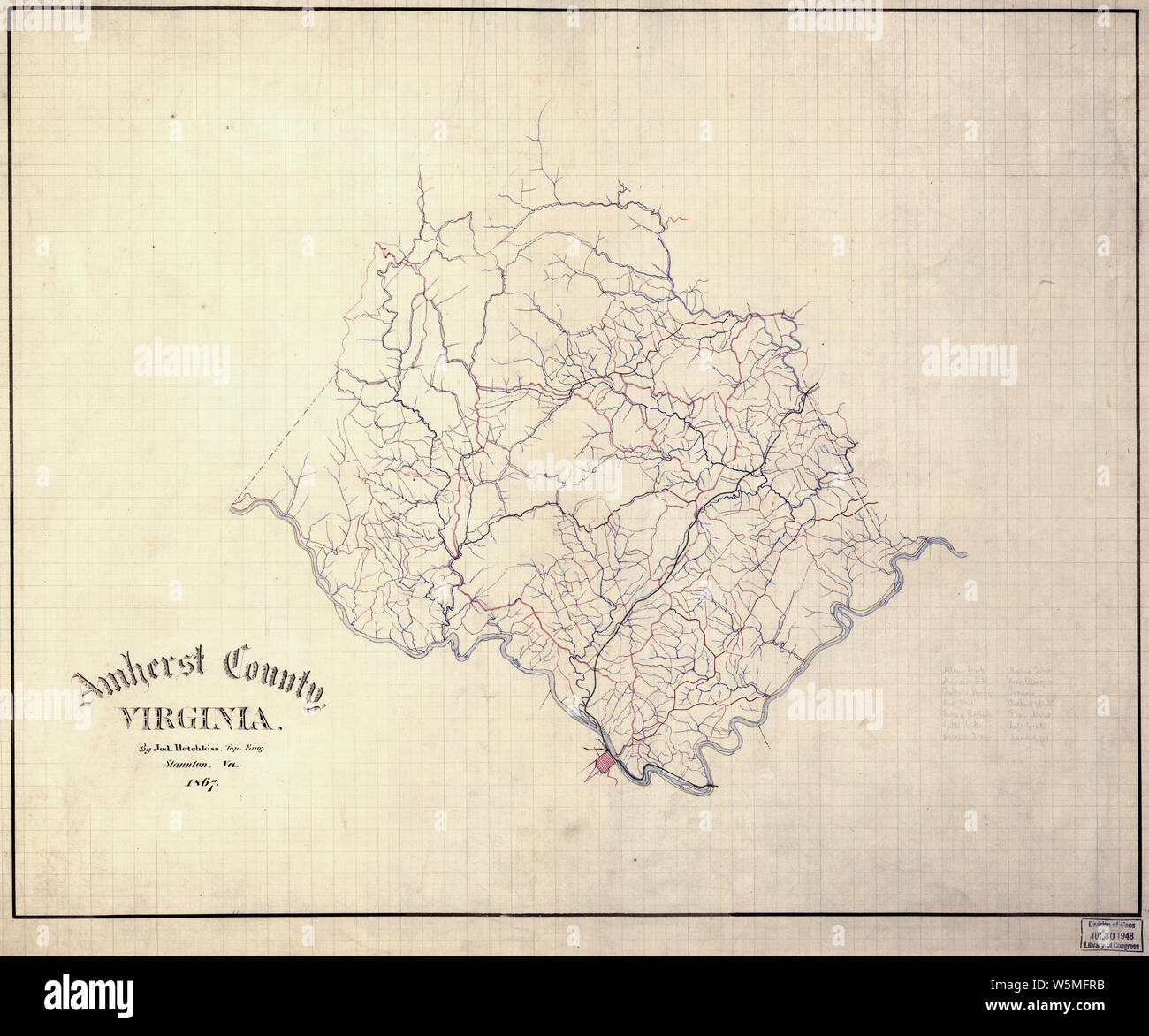 Amherst county map hi-res stock photography and images - Alamy