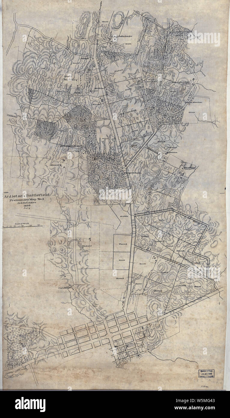 Civil War Maps 0035 Antietam battlefield preliminary map no 3 Rebuild ...