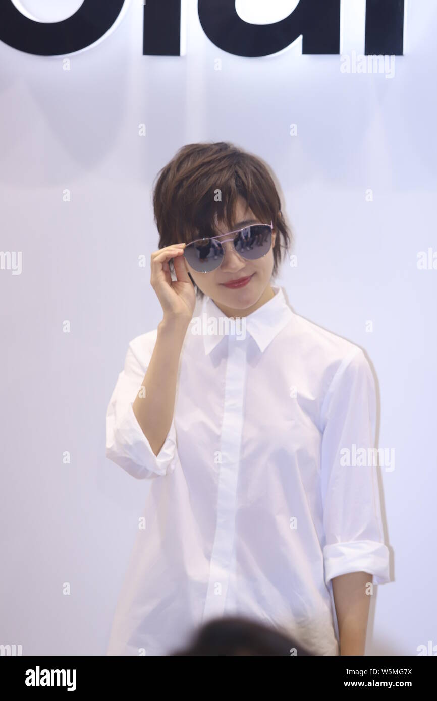 Chinese actress Jiao Junyan attends a brand event in Shanghai, China ...