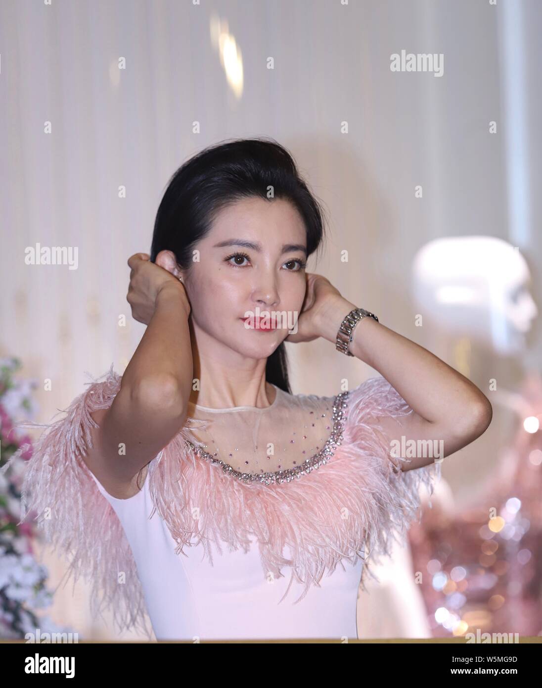 Chinese actress Li Bingbing attends the ribbon-cutting ceremony for ...