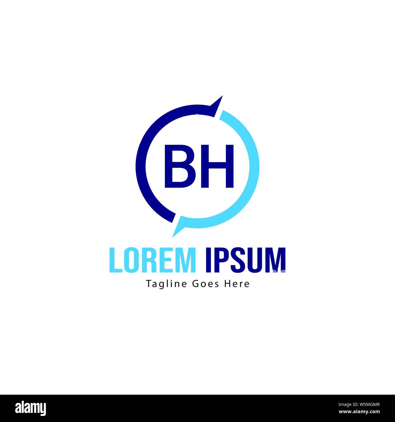 BH Letter Logo Design. Creative Modern BH Letters Icon Illustration ...