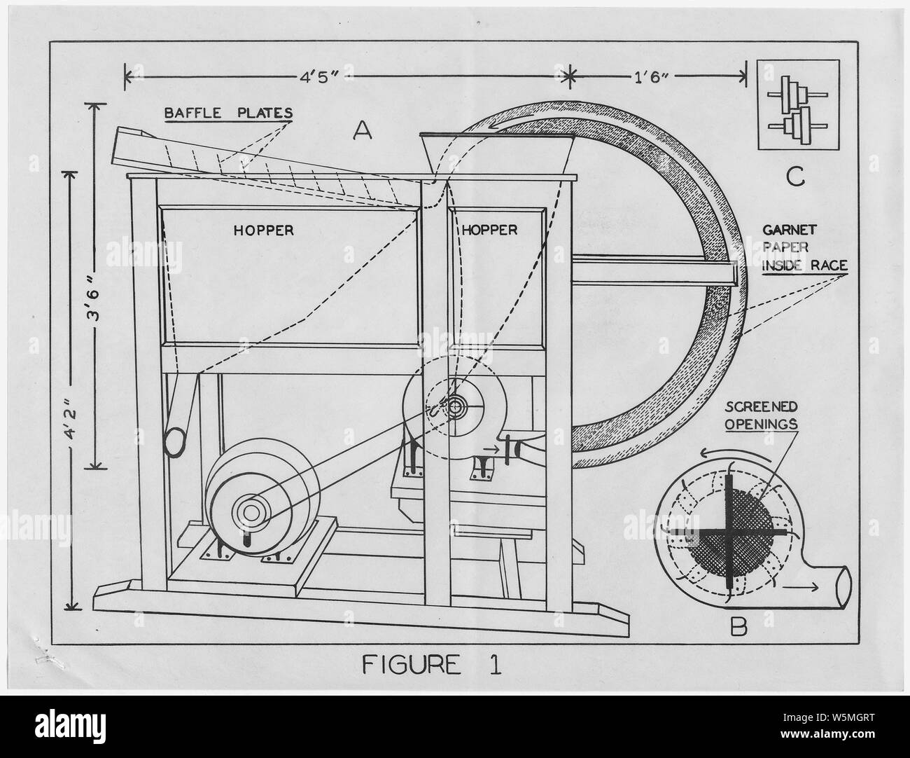 Engineering drawing of Modified Ames Type of Scarifier Stock Photo - Alamy