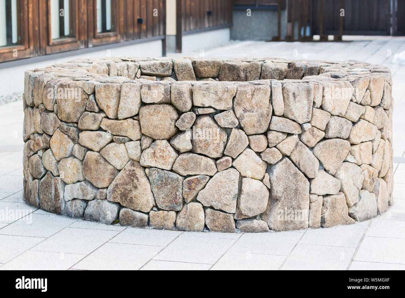 Traditional Ancient stone well in japan Stock Photo - Alamy