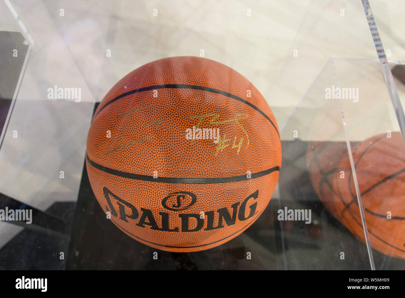 View of a NBA-themed exhibition at the Tomorrow Square in Shanghai ...