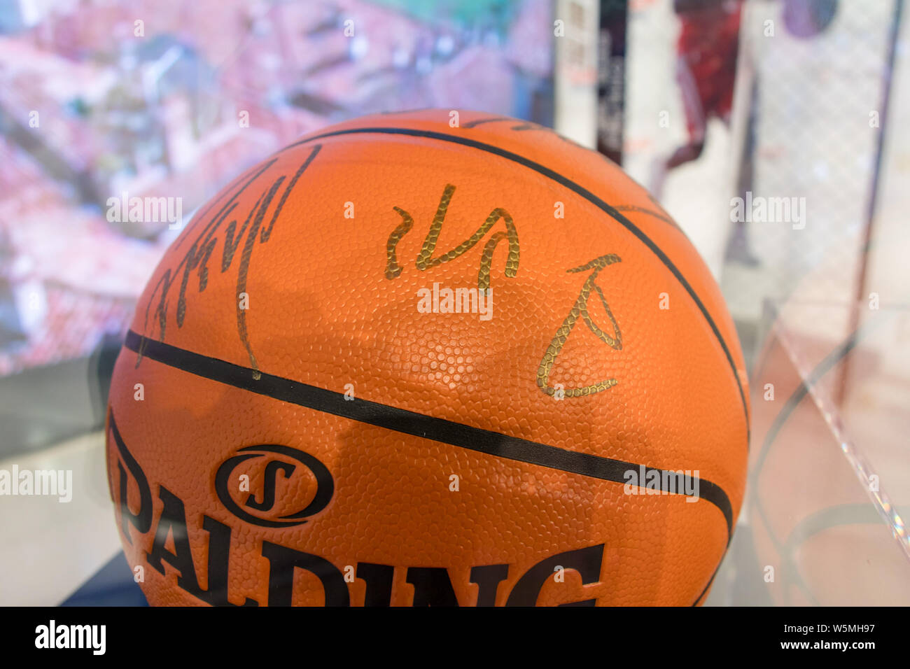 View of a NBA-themed exhibition at the Tomorrow Square in Shanghai ...