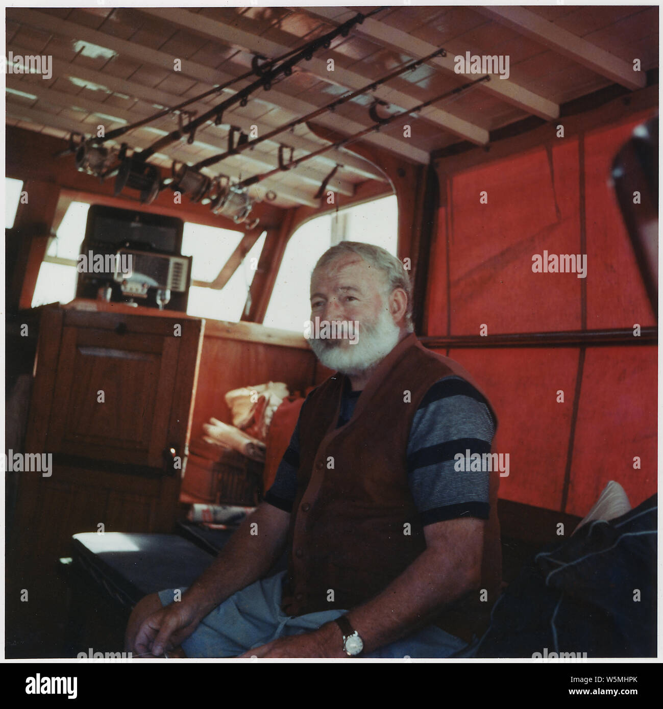 Ernest Hemingway Aboard the Pilar 1950; Scope and content: Photograph ...