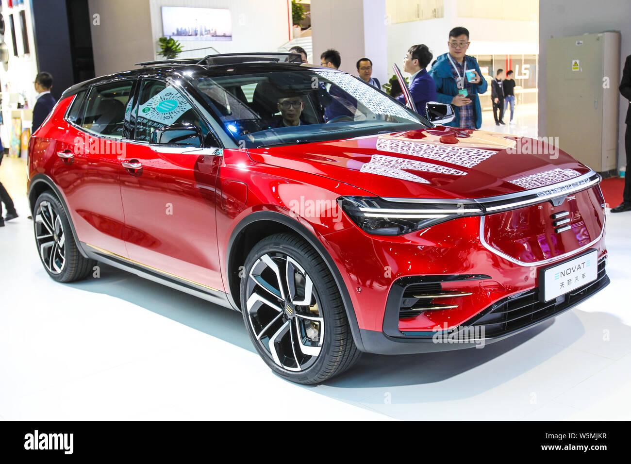 The Enovate ME7 SUV EV is on display during the 18th Shanghai ...