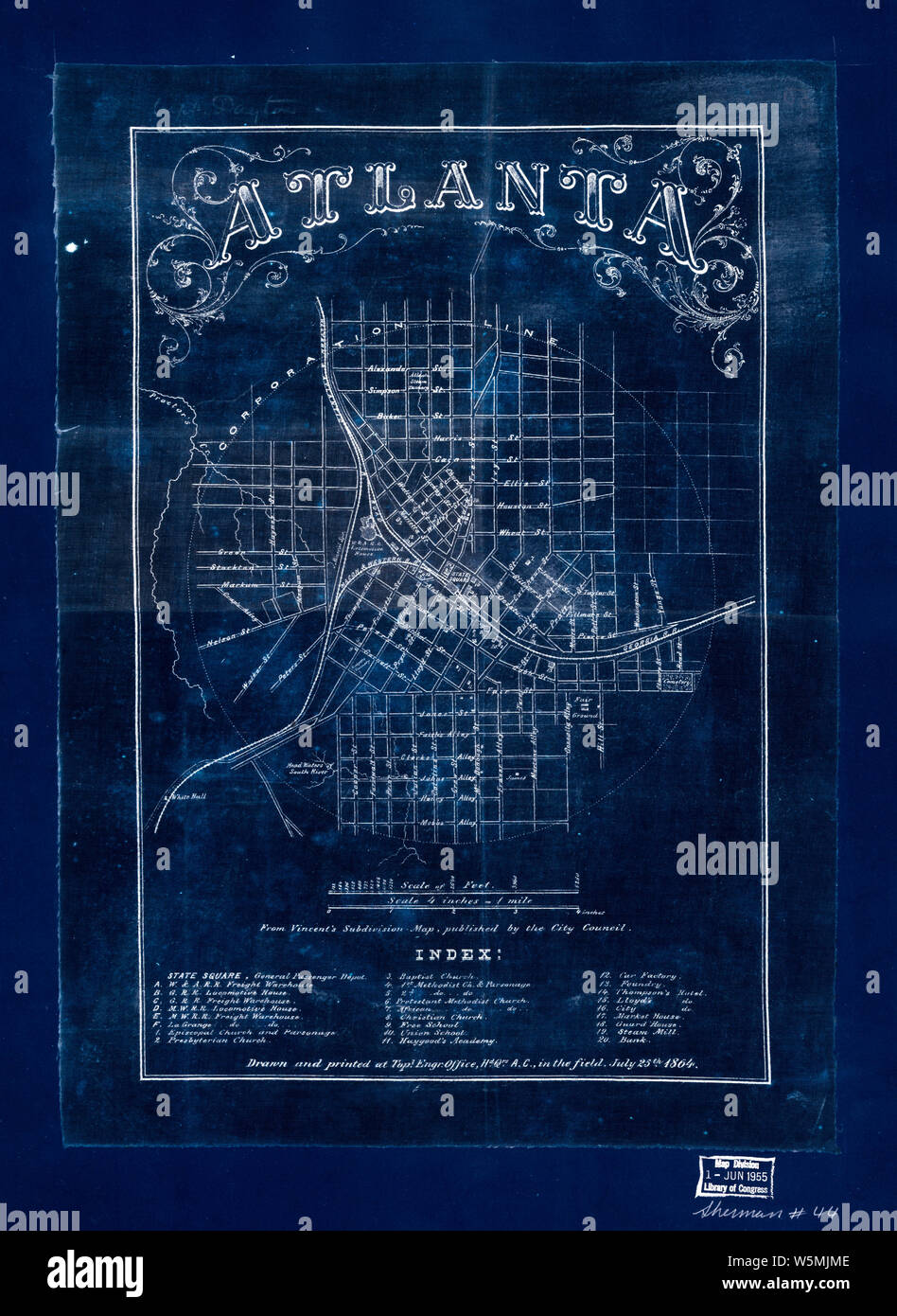 Civil War Maps 0062 Atlanta from Vincent's subdivision map published by ...