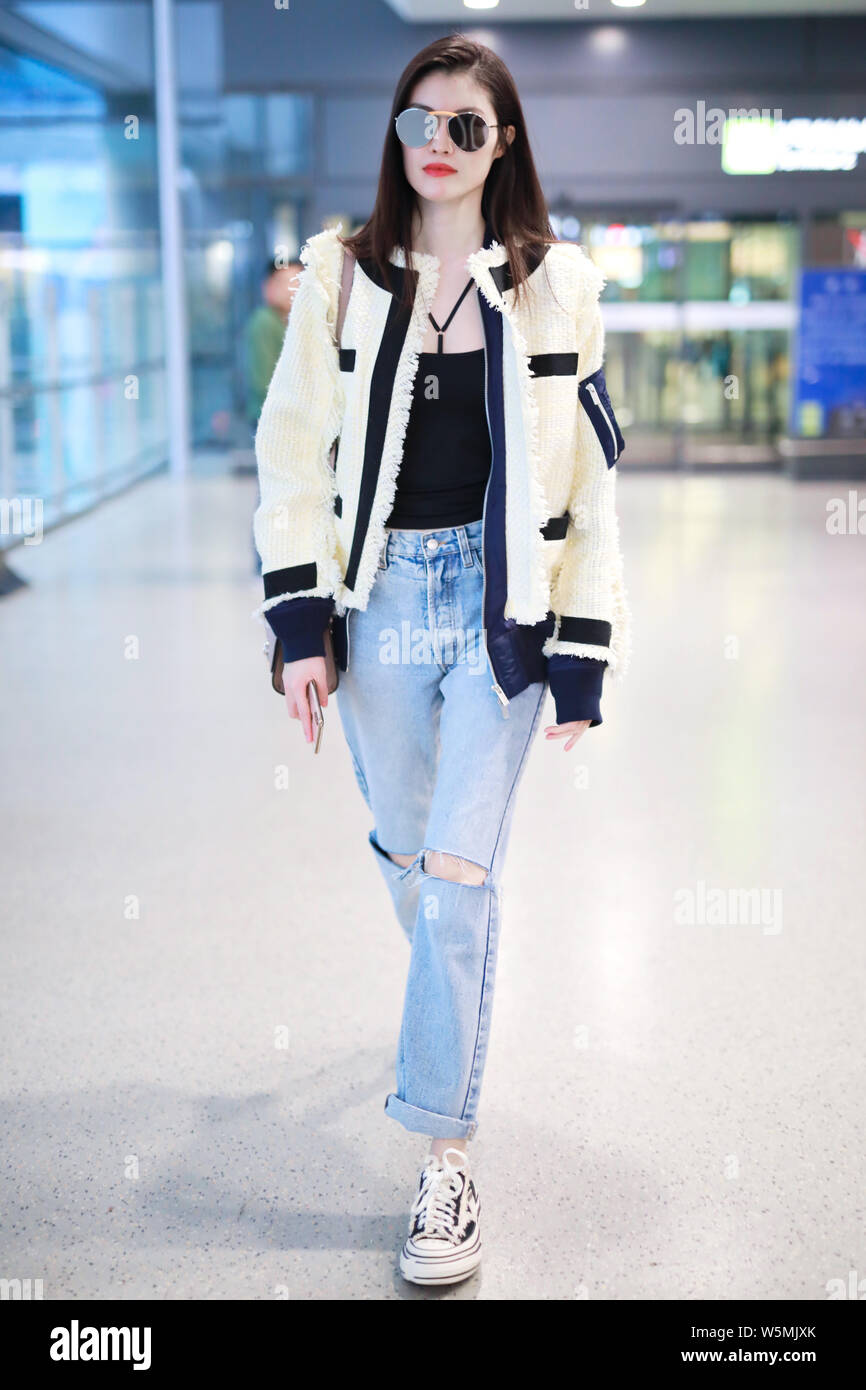 Chinese supermodel He Sui arrives at an airport in Shanghai, China, 22 ...