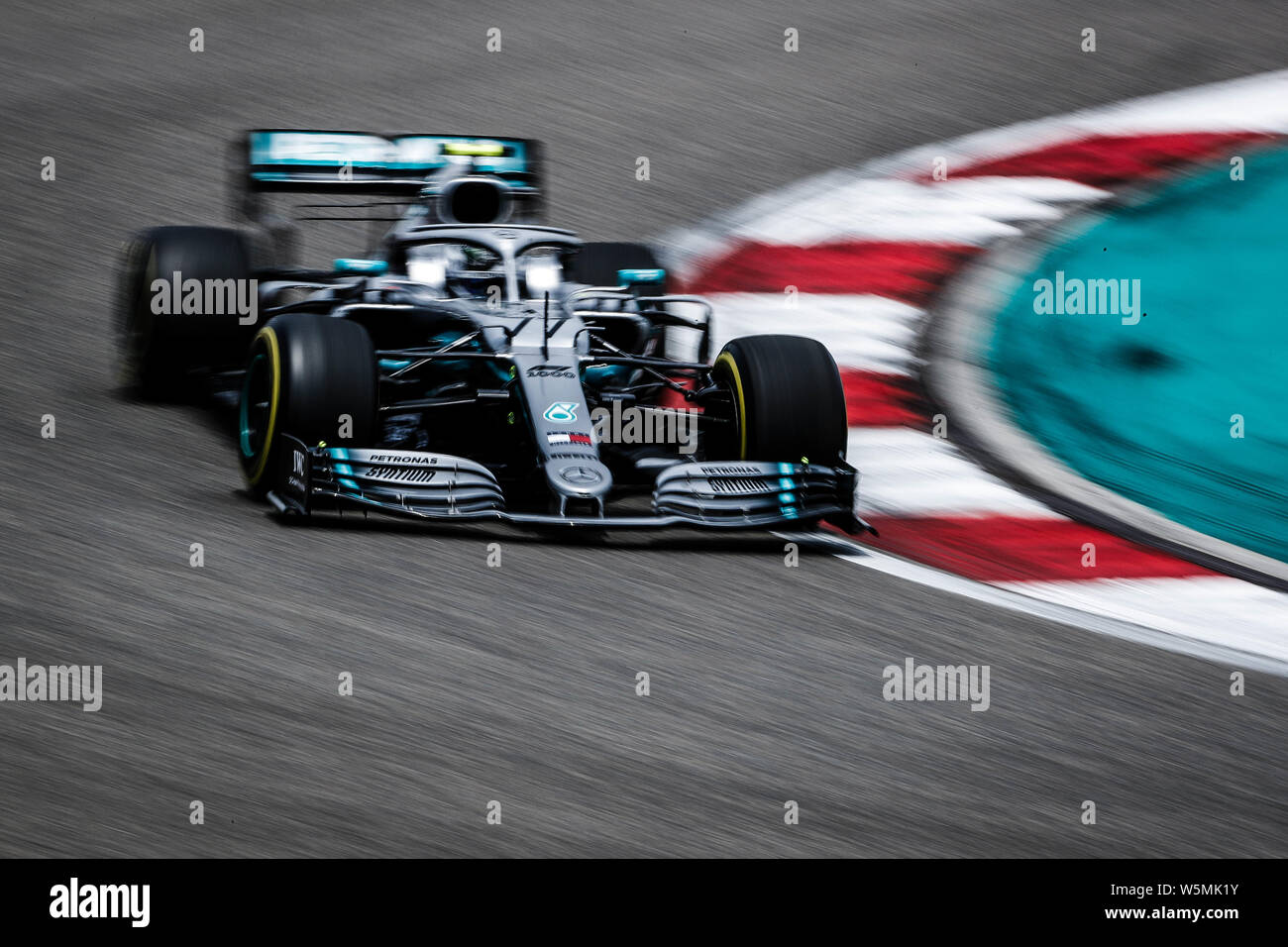 Finnish Formula One driver Valtteri Bottas of Mercedes competes during ...
