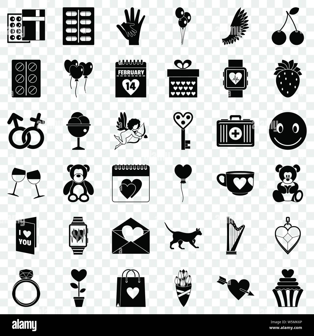 Romance icons set, simple style Stock Vector Image & Art - Alamy