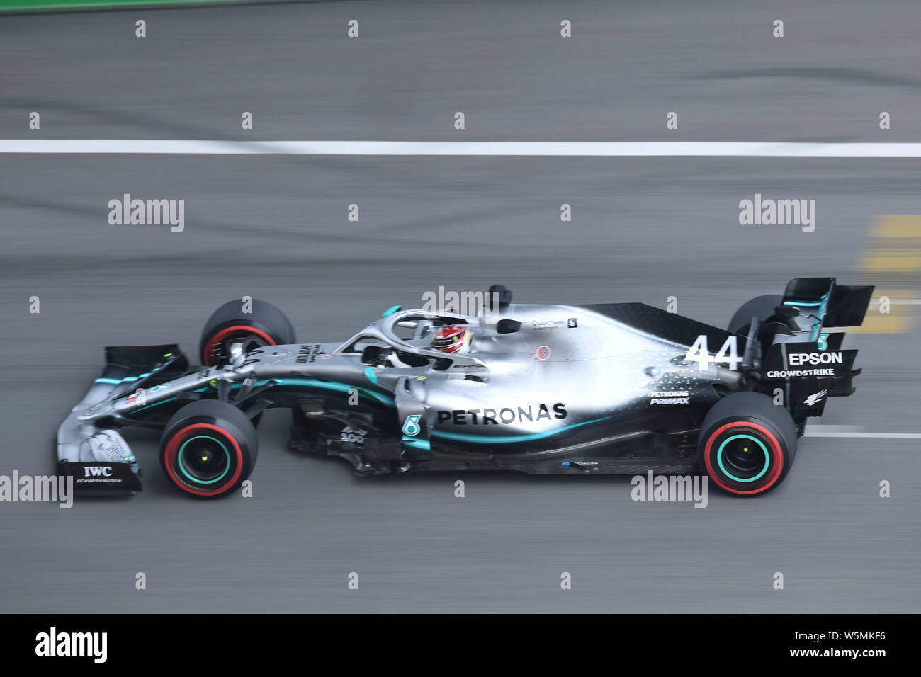 British Formula One driver Lewis Hamilton of Mercedes competes during ...