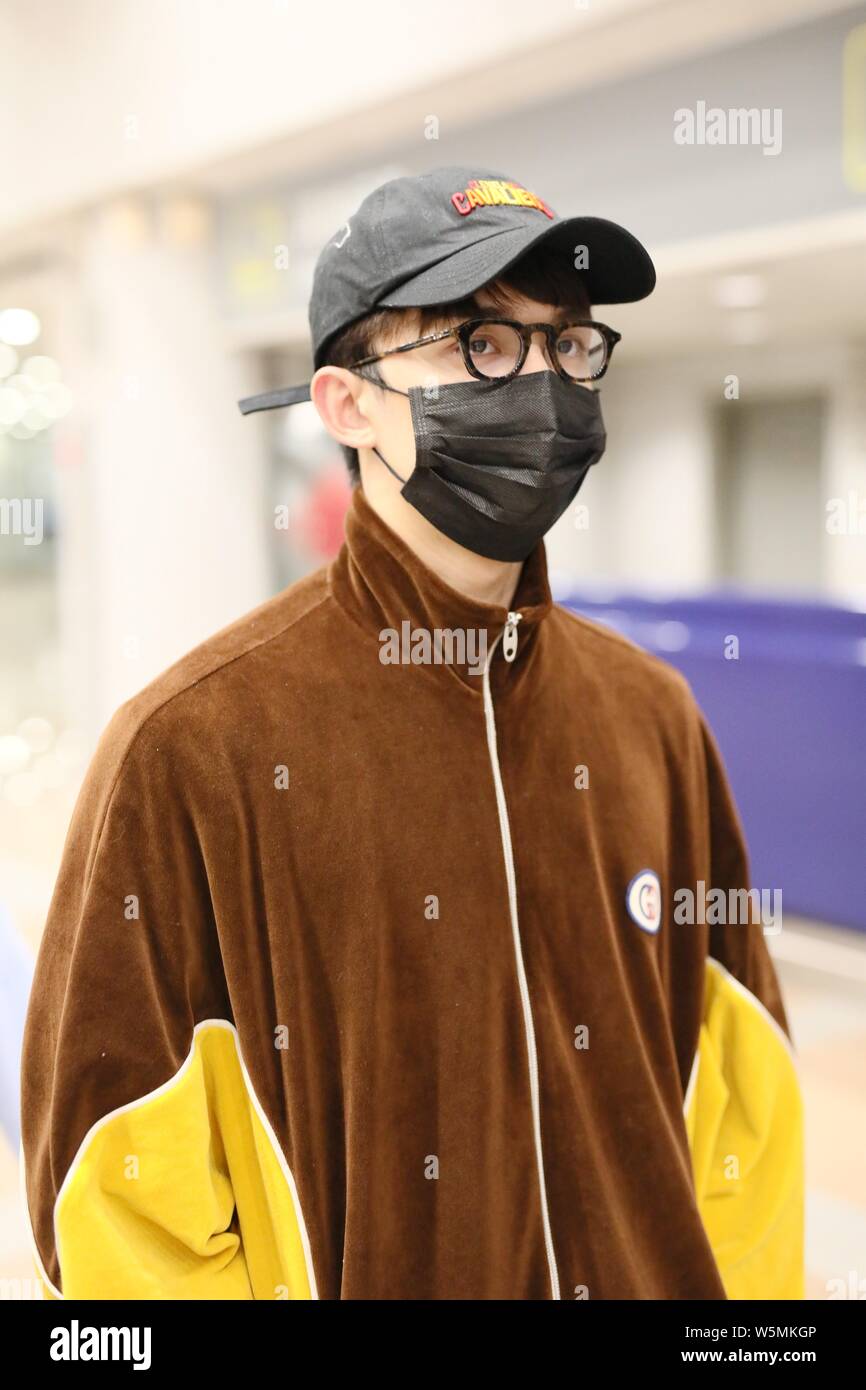 Chinese actor Leo Wu Lei arrives at the Beijing Capital International ...