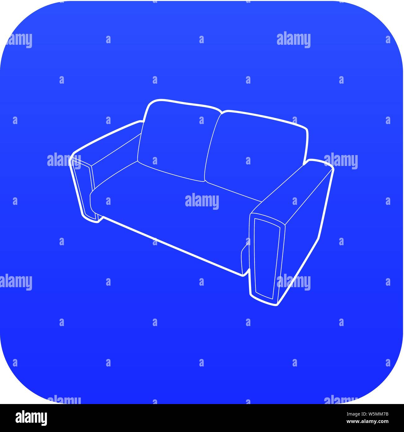 Sofa icon blue vector Stock Vector Image & Art - Alamy