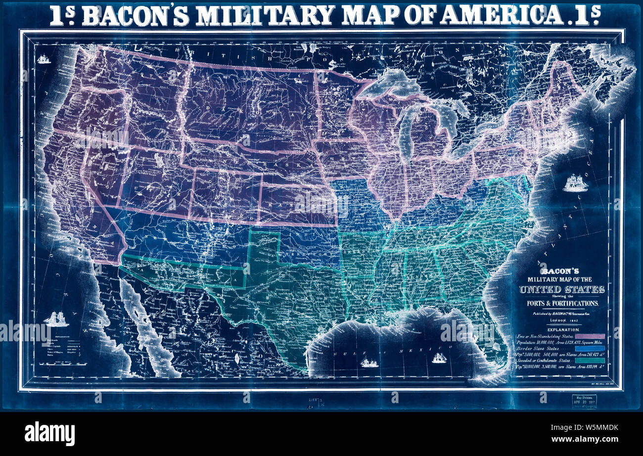 Civil War Maps 0086 Bacon's military map of the United States shewing ...