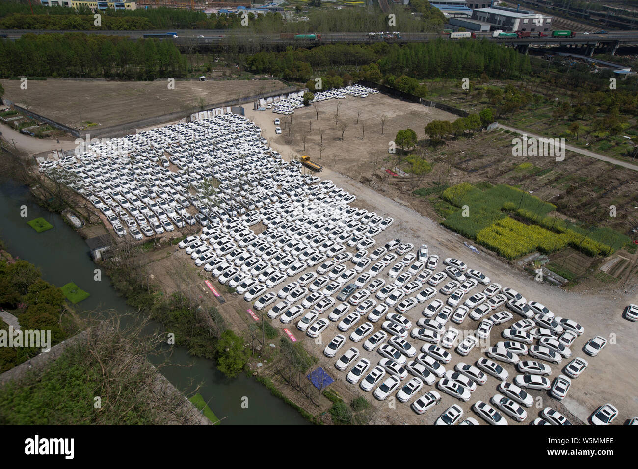 Broken and abandoned electric vehicle (EV) of a Chinese car-sharing ...
