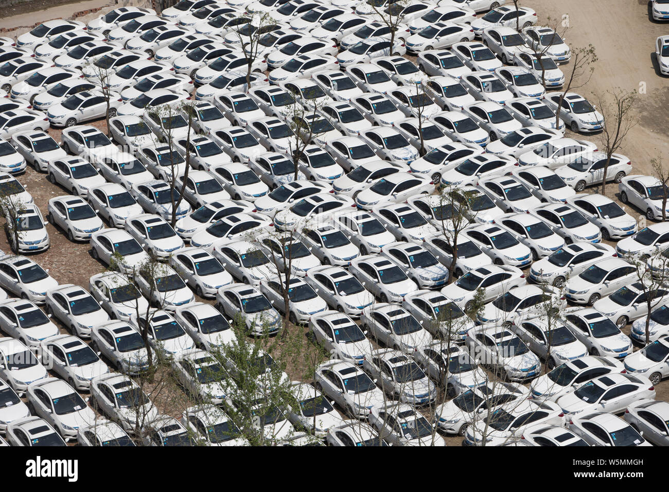Broken and abandoned electric vehicle (EV) of a Chinese car-sharing ...