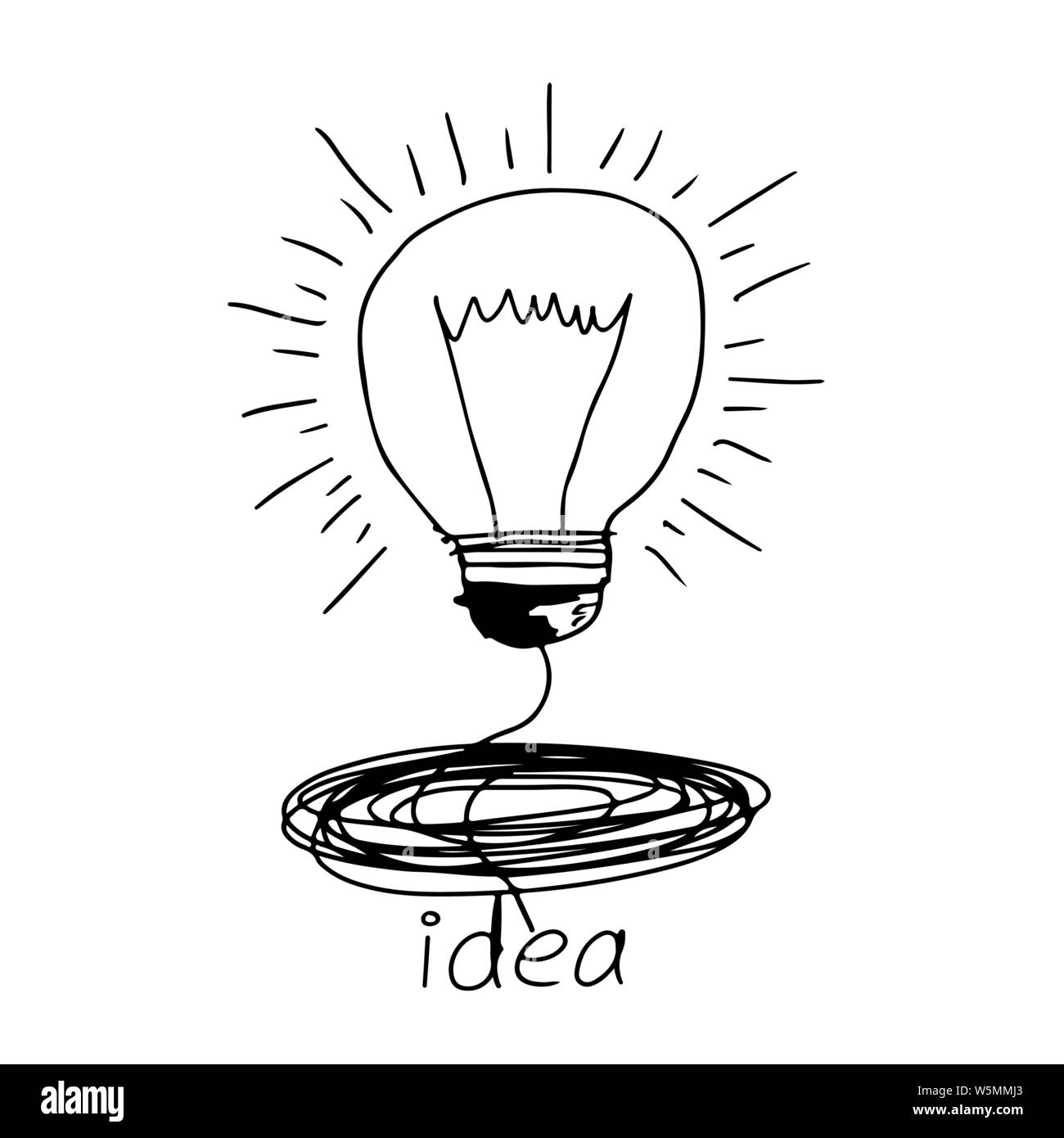 Hand drawn light bulb icon Stock Vector Image & Art - Alamy