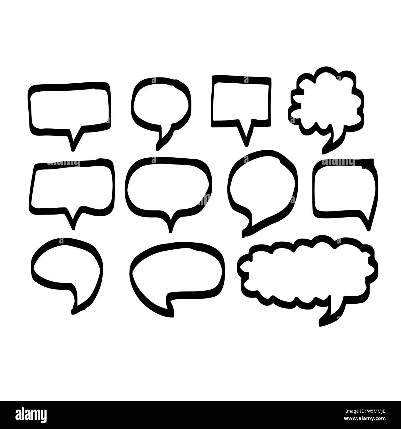 Speech Bubble icon hand drawn Stock Vector Image & Art - Alamy