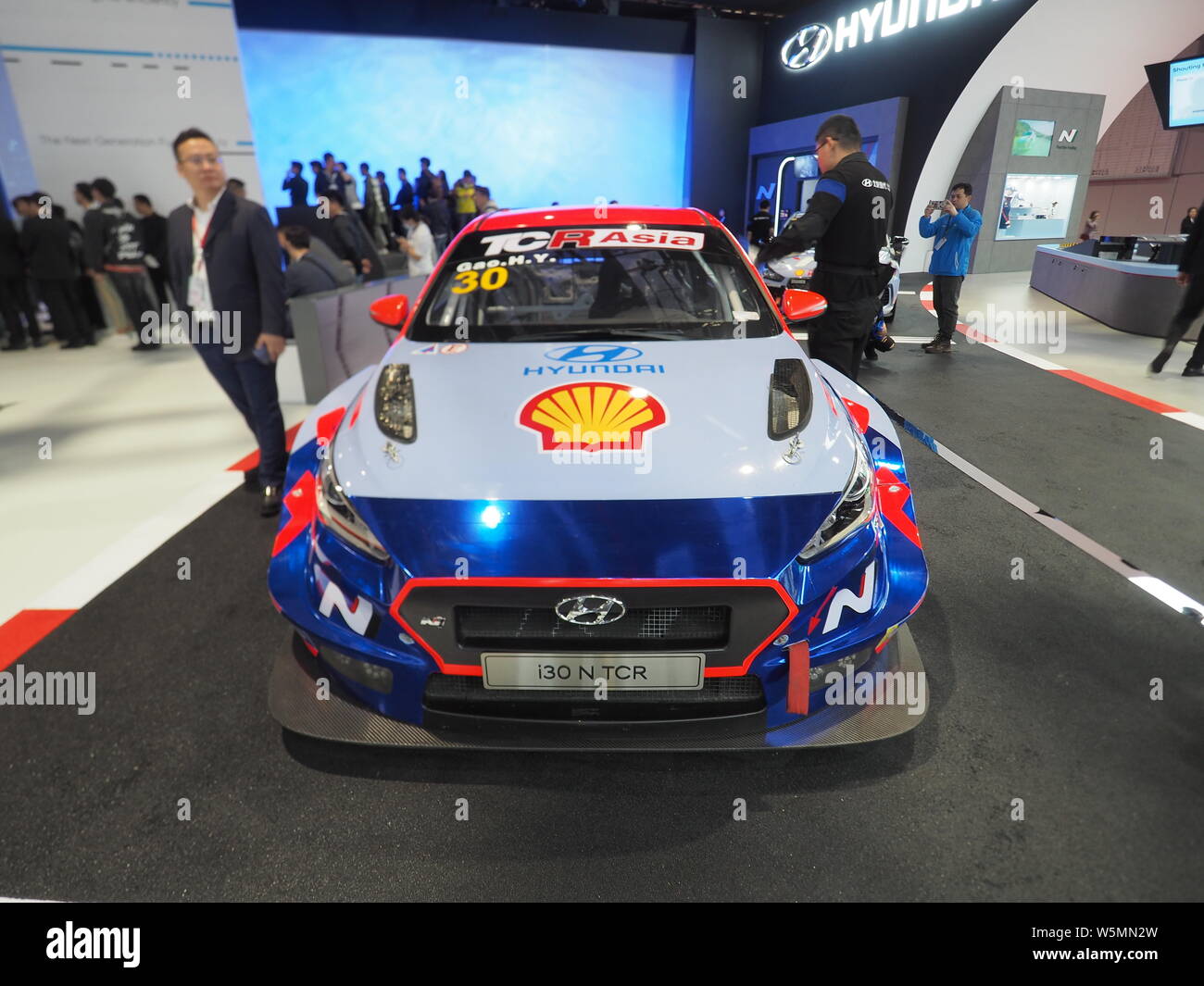The Hyundai i30 N TCR is on display during the 18th Shanghai ...