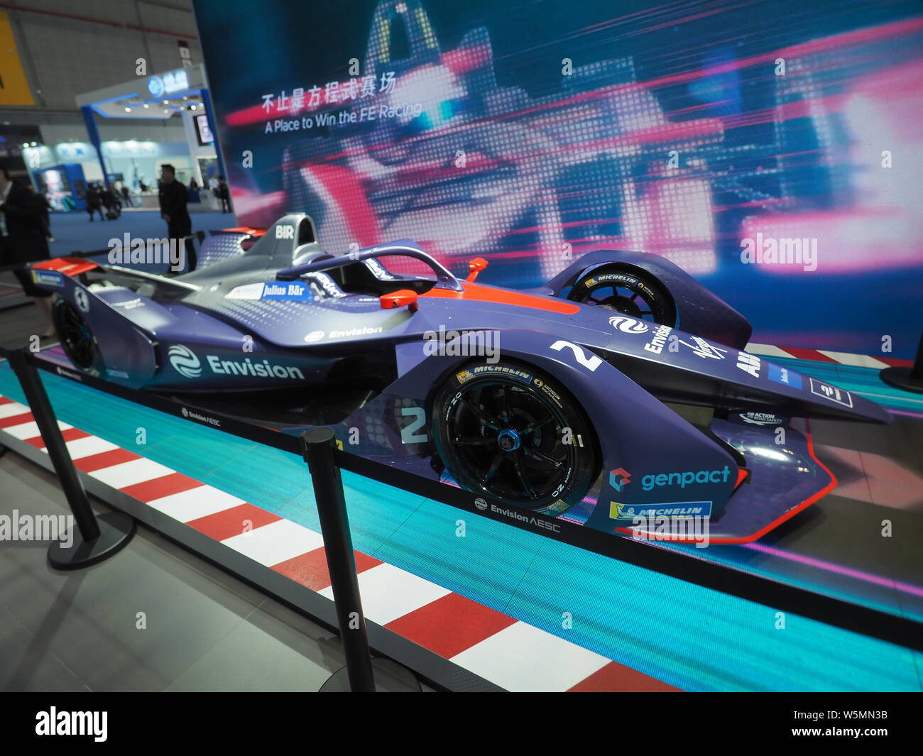 The Envision Virgin Racing Formula E racing car is on display during ...